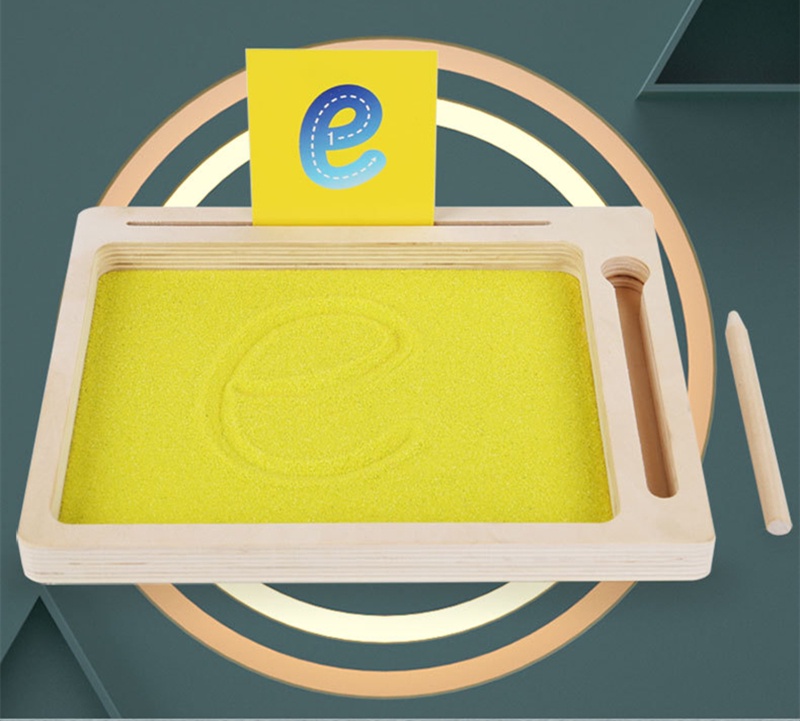 Treeyear Sand Tracing Tray - Wooden Montessori Sand Tray with Lid for ...