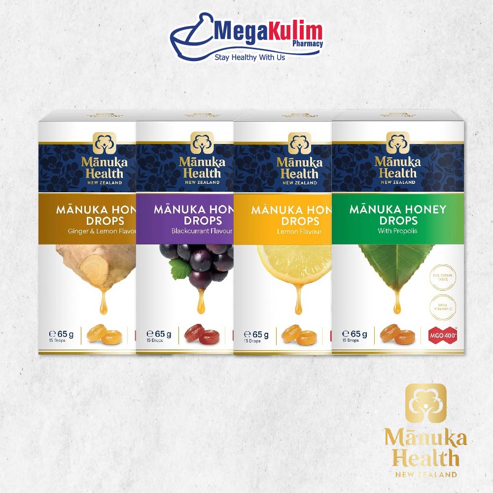 Manuka Health Drops MGO400 (Propolis/Lemon/Blackcurrant/Ginger & Lemon ...
