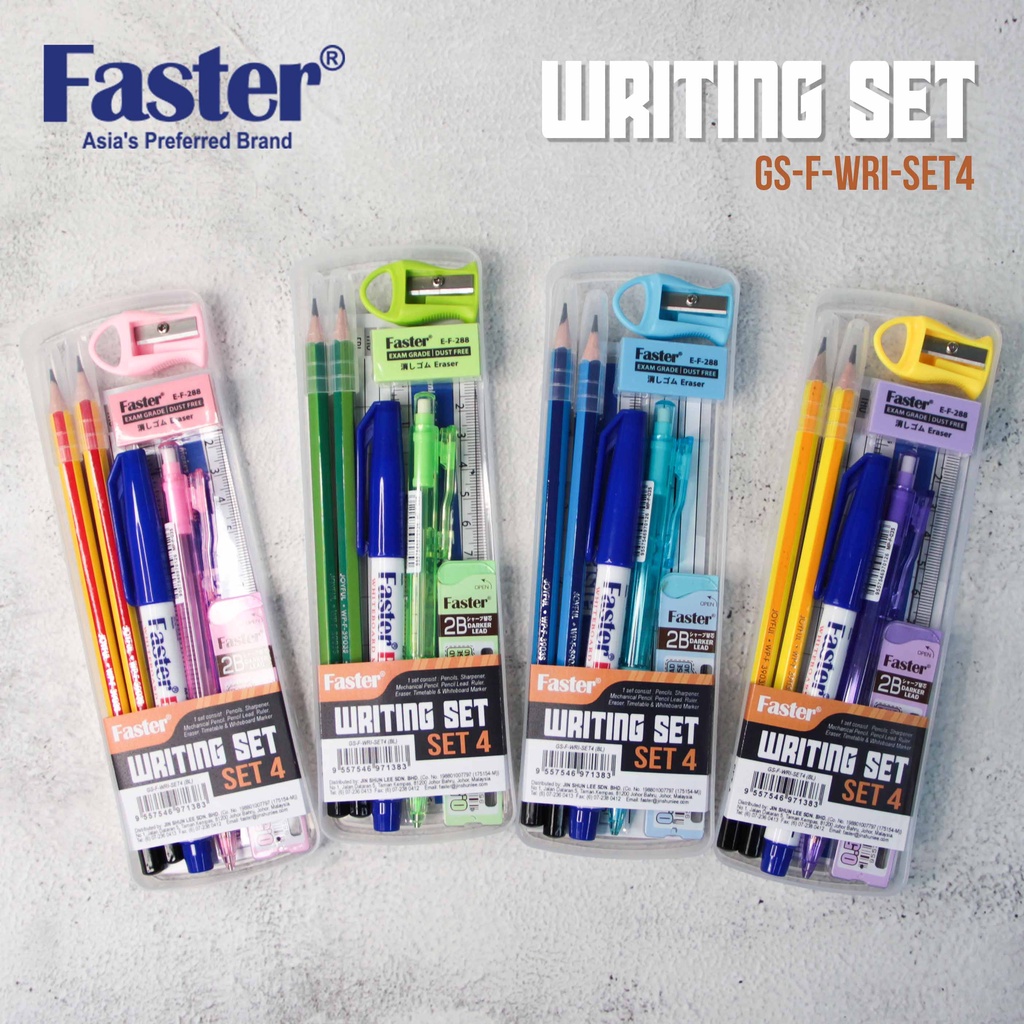 Faster GS-F-WRI-SET4 Stationery Writing Set 4 with B500 Whiteboard ...
