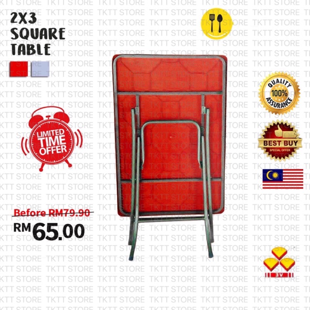 TKTT 2x3 Feet Plastic Foldable Table Portable Dining Table Study Table ...