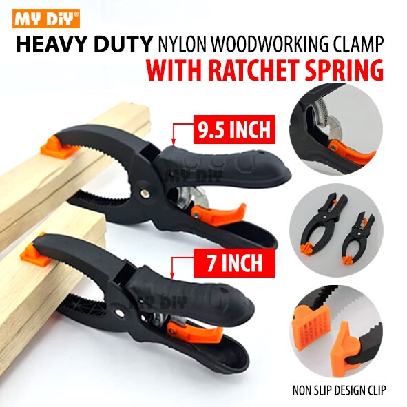 MYDIYSDNBHD - HEAVY DUTY NYLON RATCHET SPRING WOOD CLAMP WOODWORKING ...
