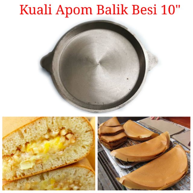 ACUAN KUIH APOM BESI 10 INCI KUALI APOM BALIK BESI PANCAKE MOULD ...