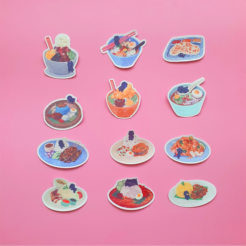 Malaysian food die cut holographic stickers by Munaklair | Shopee Malaysia
