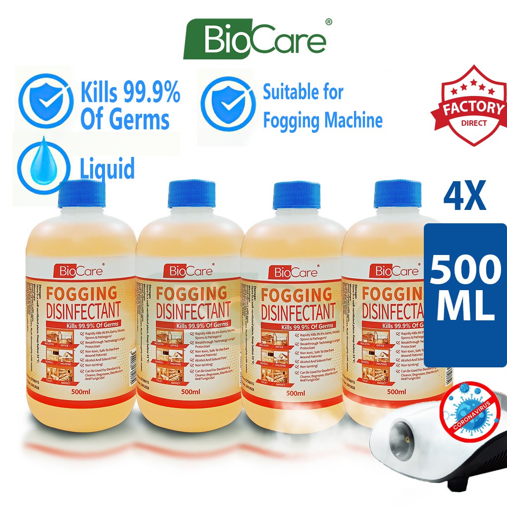 Biocare Fogging Disinfectant (4 x 500 ml) | Shopee Malaysia