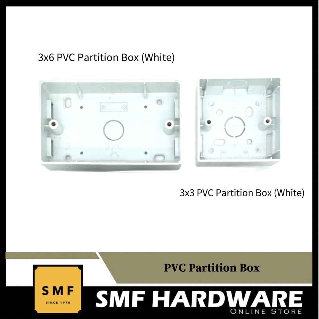 PVC Surface Nut Box Switch Base 3x3/3x6 | Shopee Malaysia
