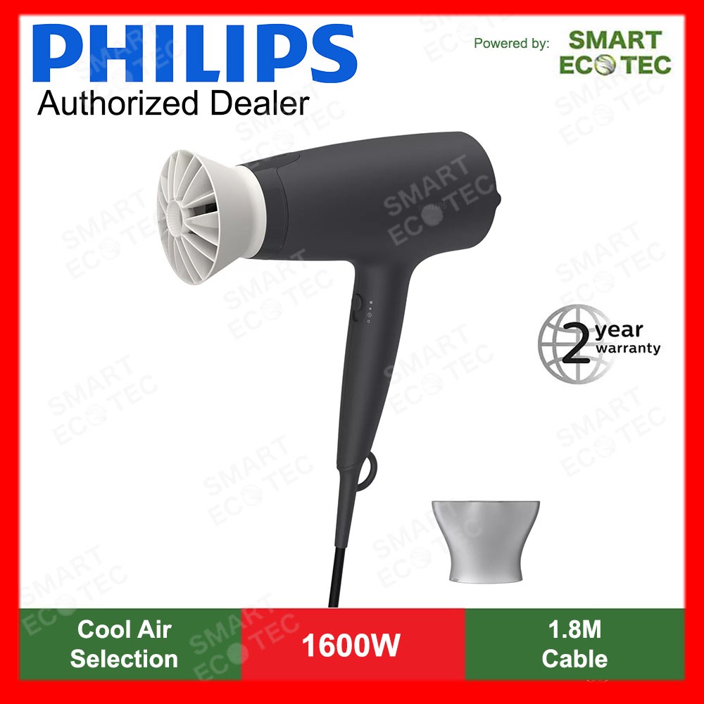 PHILIPS ESSENTIAL HAIR DRYER (1600W) THERMOPROTECT SERIES 3000 BHD302 (BHD302/13) | Shopee Malaysia