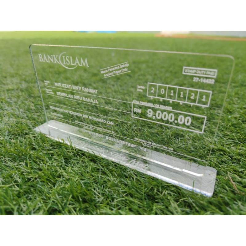 Cek hantaran / mockup cek / replika cek / mockup cheque / perkahwinan ...