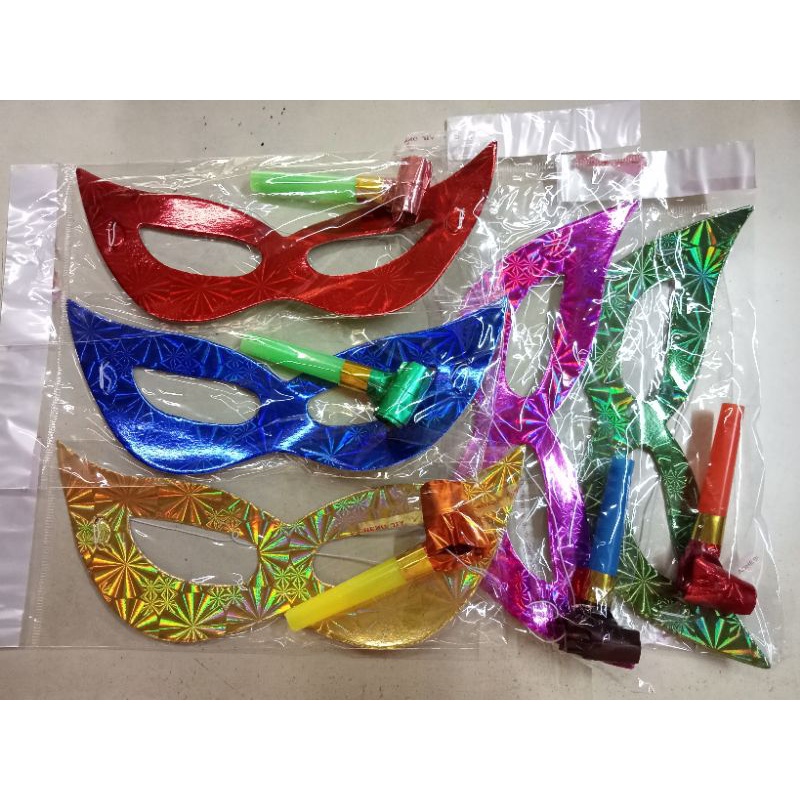 MALAYSIA Childhood Memory Kids Party Eye Mask & Whistle Set Random ...