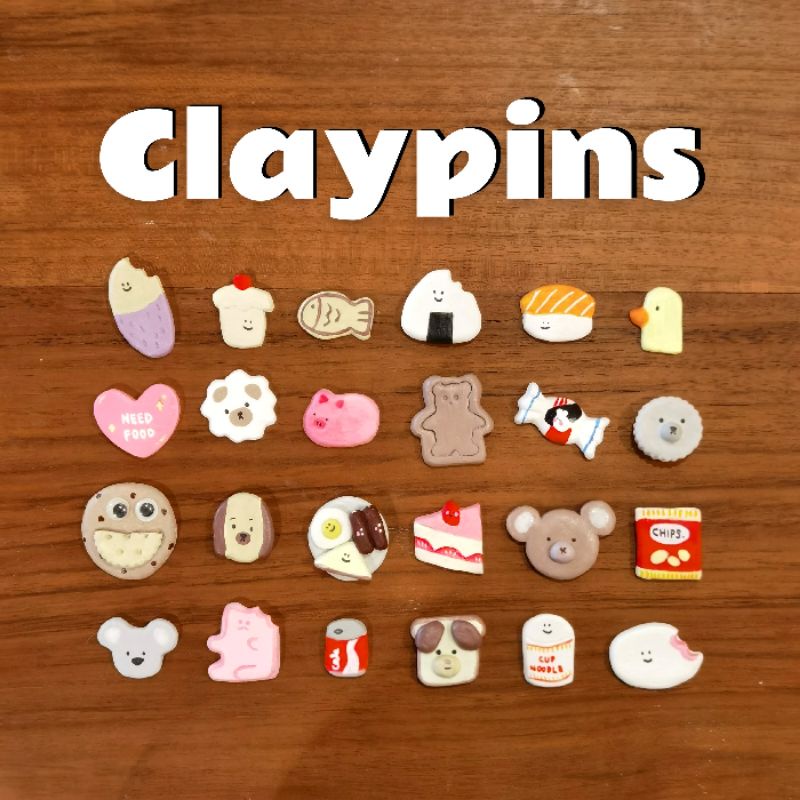 Handmade Clay Pins | Air Dry Clay | Shopee Malaysia