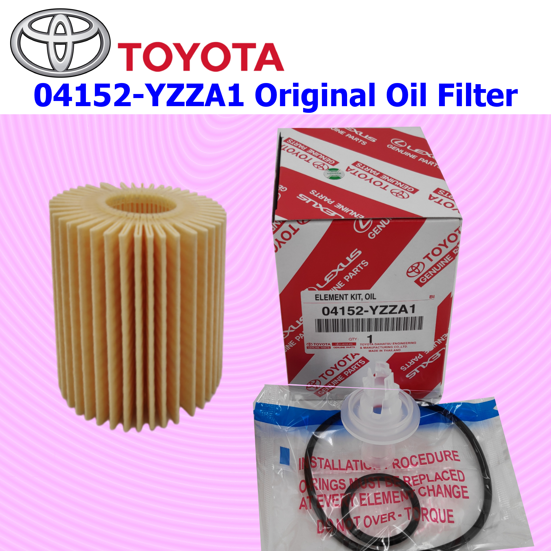 Toyota GENUINE Oil Filter for Toyota Lexus (04152-YZZA3) 100% original ...