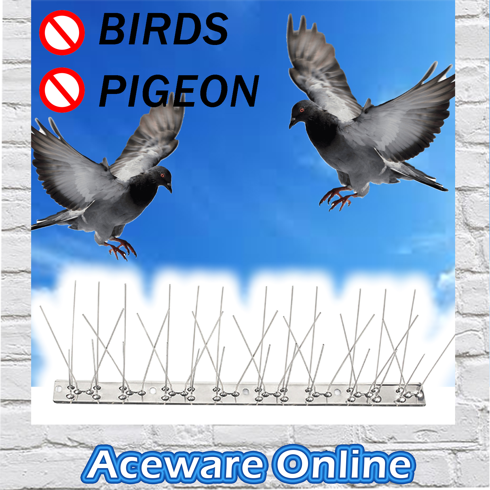 33CM BIRD SPIKES STAINLESS STEEL ANIMAL REPELLER CHASE BIRDS REPELLENT ...