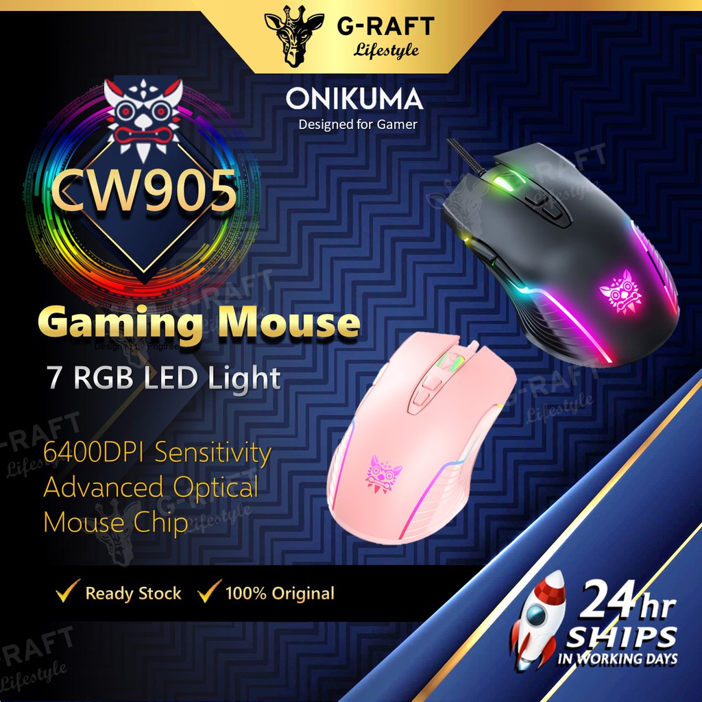 ONIKUMA CW905 Configurable RGB Gaming Mouse USB Optical Corded Gaming ...