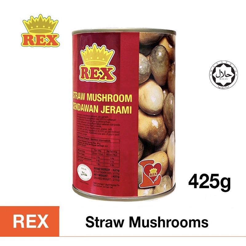 Rex Straw Mushrooms 425g / Cendawan Dalam Tin / 罐头草菇 | Shopee Malaysia