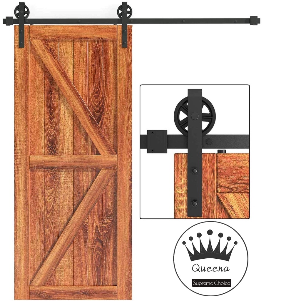4 9FT 6FT 6 6FT 8FT Carbon Steel Rustic Interior Wood Barn Sliding Door