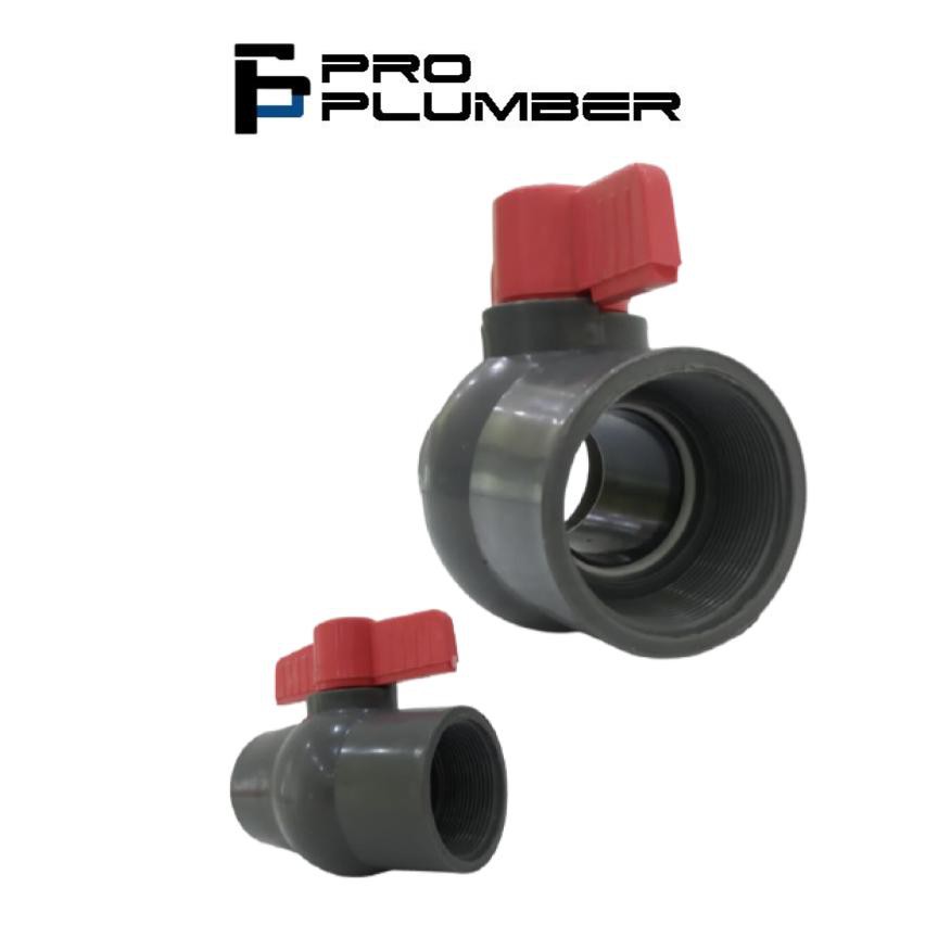 PVC Ball Valve Female Threaded 4" Plumbing Tools Aksesori Bilik Air ...
