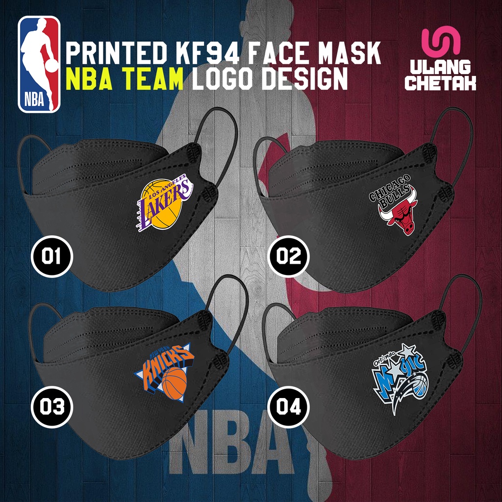 [Ready Stock] Printed NBA Team Logo Face Mask KF94 3D Korean Style ...