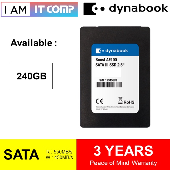 DYNABOOK BOOST AE100 2.5 SATA III SSD - 240GB / 480GB / 960GB | Shopee ...