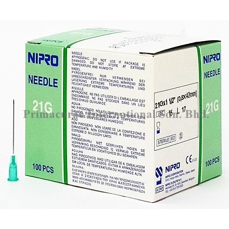 Nipro needle 21g x 1 1/2 inch - 100pcs/box Expiry 2026 | Shopee Malaysia