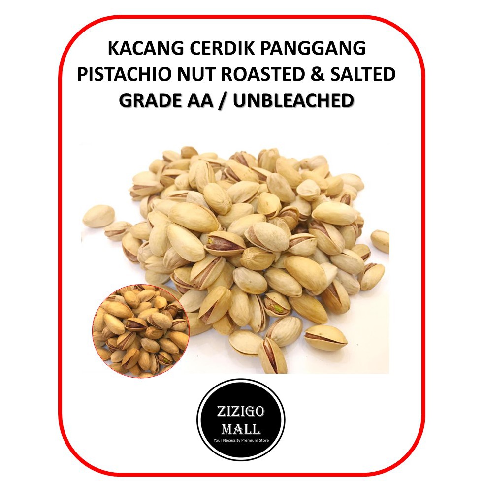 Kacang Pistachio 💖 Pistachio Nut Roasted Unbleached AA Kacang Cerdik ...