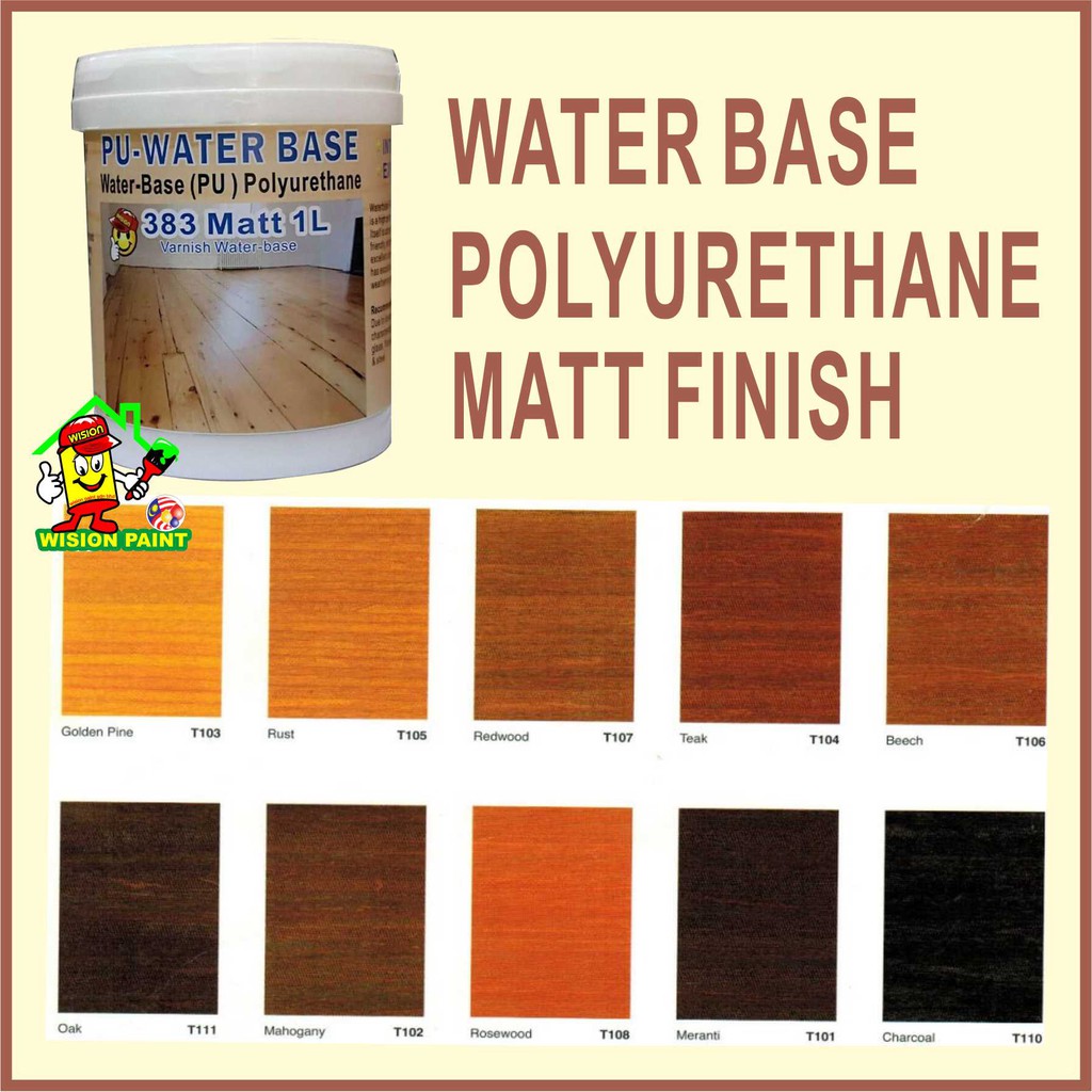 ( 1L ) 383 MATT PU COAT WATER BASE POLYURETHANE P.U EXTERIOR AND ...