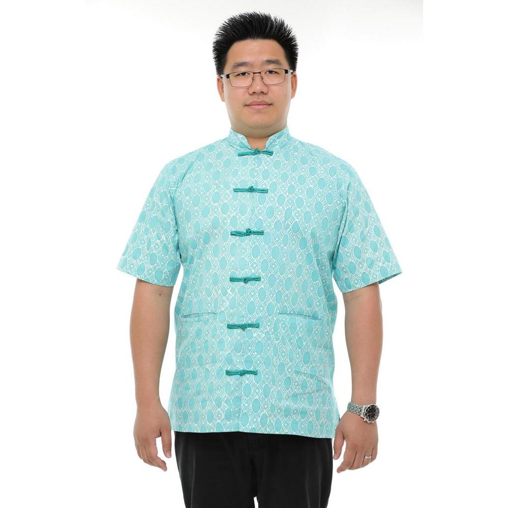 AYAYU ONGLAI Men Short Sleeve Samfu Chinese Traditional Batik Shirt ...