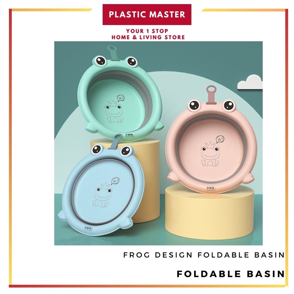 Foldable Wash Basin Frog Design Round Foldable Basin Multifunction ...