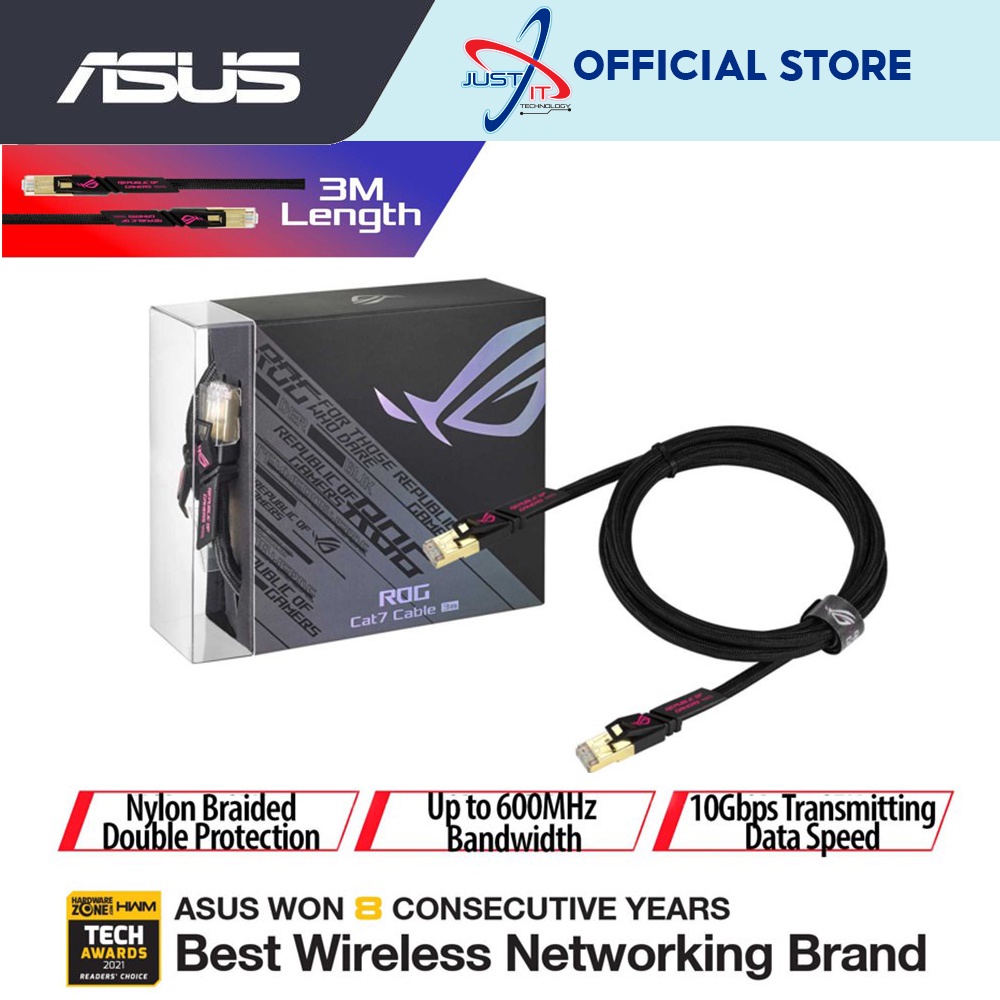 ASUS ROG Cat7 Ethernet Cable Gaming LAN Network Cable High Speed ...