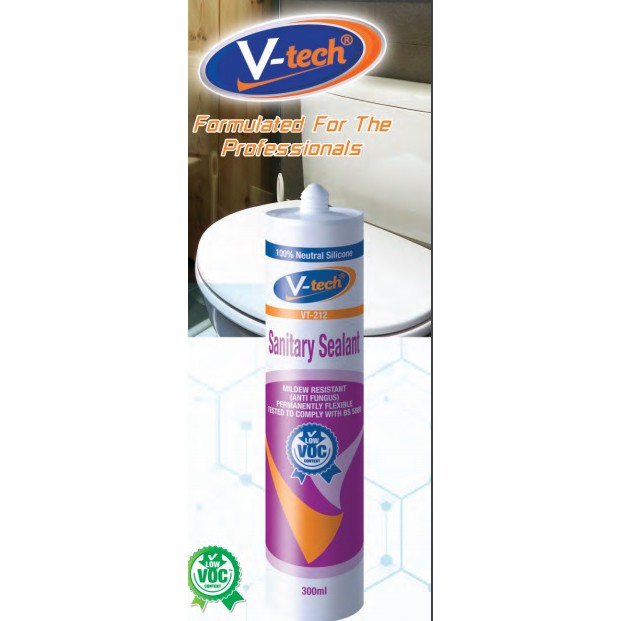 V-Tech / Vtech Silicone VT-212 Sanitary Sealant Neutral VT212 Silikon ...