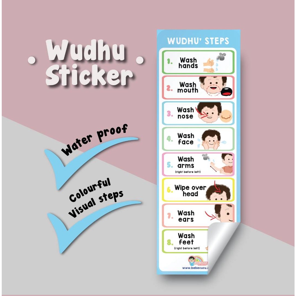 Sticker Wuduk Panduan Anak wuduk | Shopee Malaysia
