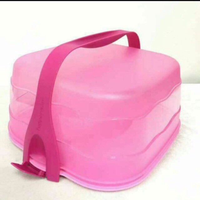 Tupperware Fresh & Frenzy Cake Carrier Pink (1) 6L | Shopee Malaysia