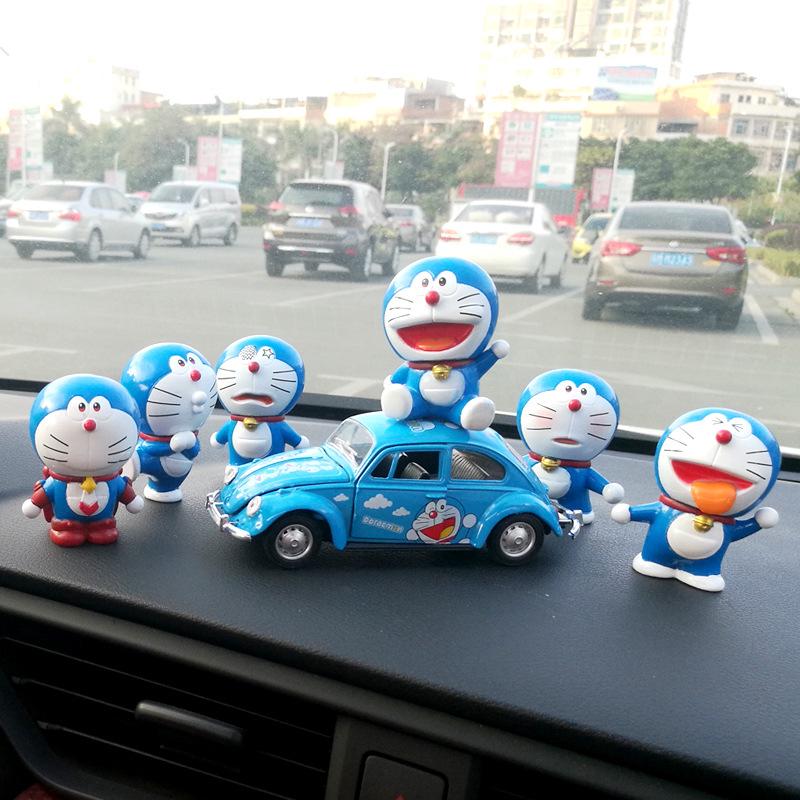 【💕6pcs/set】Doraemon Car Dolls Figures Mini Dashboard Decoration ...