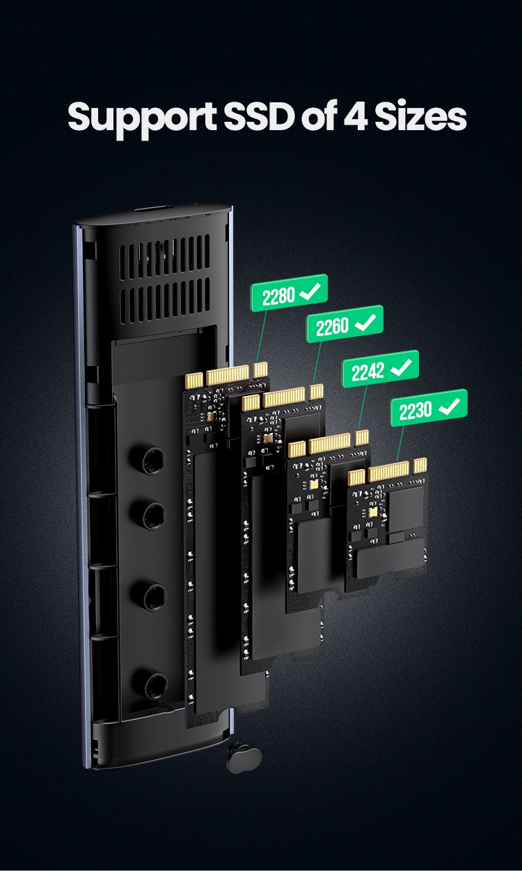 UGREEN SSD Case 10Gbps NVMe M2 SSD Case For PCIe SATA To USB SSD Case ...