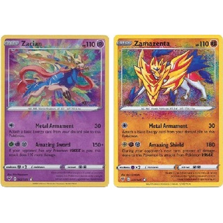 Zacian & Zamazenta Amazing Rare / Holo / 082/185 & 102/185 / English ...