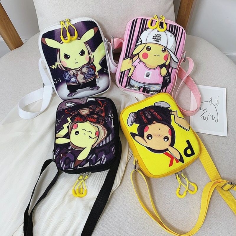 POKEMON SLING BAG CUTE CARTOON PIKACHU BAG KIDS ADULT BAG CANVAS BAG ...