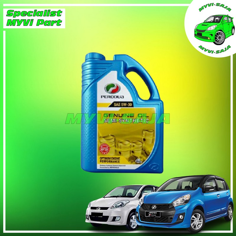 PERODUA 5W30 SEMI SYNTHETIC ENGINE OIL 4 LITER MYVI ALZA MYVI LAGI BEST ...