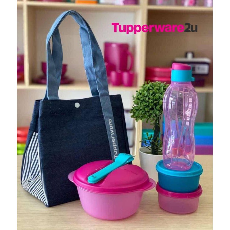 (Limited Ed)(Ready Stock) Tupperware Jolly Power Lunch Set with Jeans ...
