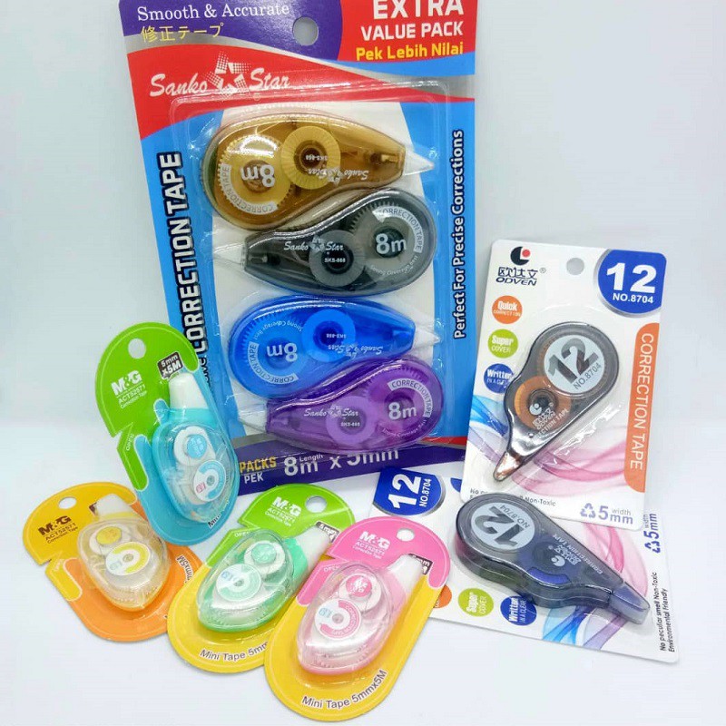 Ready Stock‼️ Student Standard Cute Correction Tape 4 In 1 学生创意精美修正带 ...
