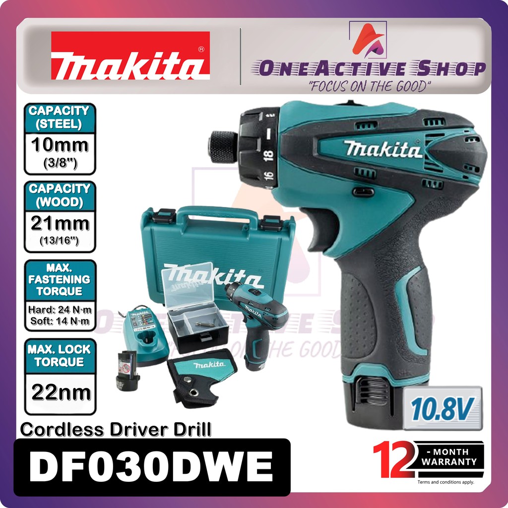 MAKITA 10.8V Cordless Driver Drill DF030DWE - 1 Year Warranty (MAKITA DRIVER DRILL / MAKITA ...