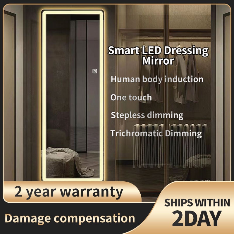 Full-Length Mirror with light 140*50cm Mirror Human body inductionThree ...