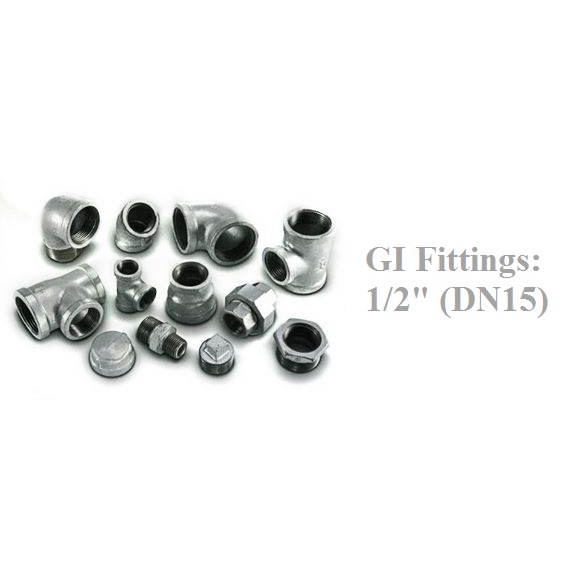 GI Galvanized Iron Besi 1/2" Pipe Fitting lock nut, elbow,45 elbow, Soc ...