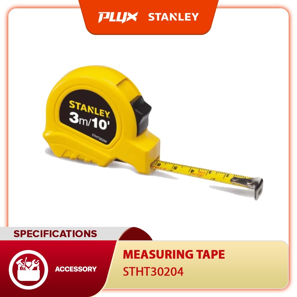 STANLEY STHT30204 Short Tape Rules 3M/10' X 13MM Measuring Tape ...