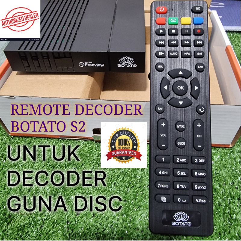 100% ORIGINAL REMOTE UNTUK DECODER BOTATO S2 GUNA DISC/PIRING | Shopee Malaysia