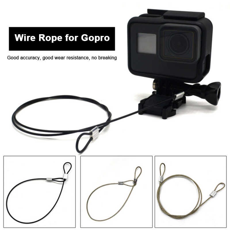 🔥Safety Strap🔥60cm Stainless Steel Tether Lanyard Wire Rope For GoPro ...