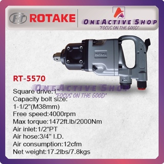 ROTAKE 1" Pneumatic Air Impact Wrench 2000NM 4000rpm RT-5570 / RT5570 ...