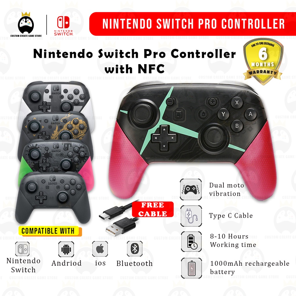 Nintendo Switch Pro Controller 1:1 Full Features WITH NFC MONSTER ...