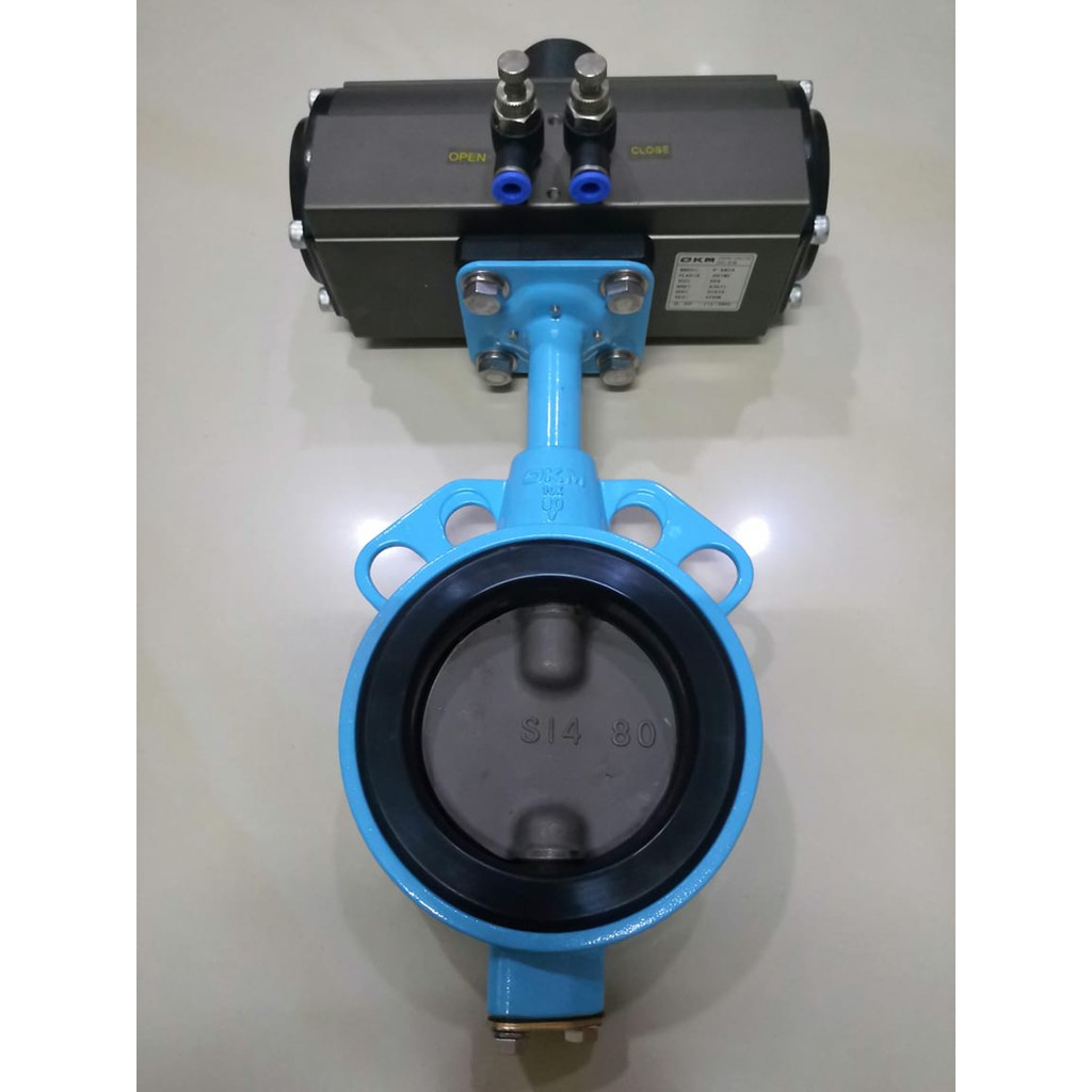 OKM Pneumatic Butterfly Valve P-602A with Actuator,Size80A | Shopee Malaysia