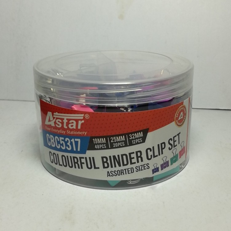 Astar Colourful Binder Clip Set/DOUBLE CLIP SET 19mm/25mm/32mm (CBC5317 ...