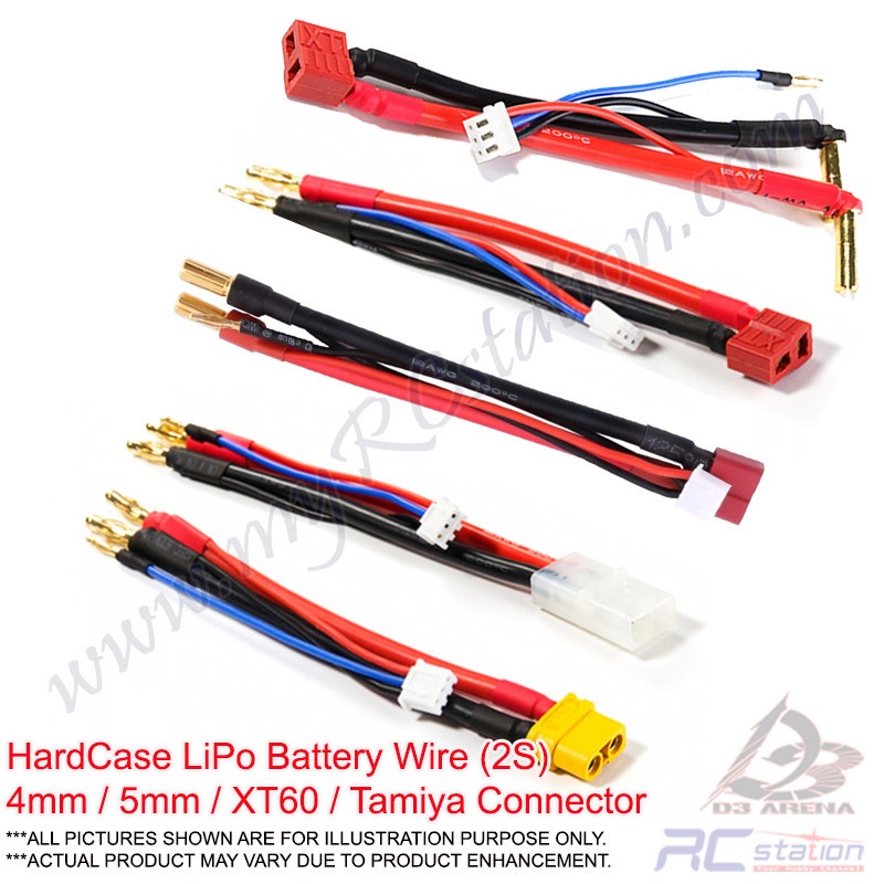 RC LiPo Battery Wire for HardCase LiPo Battery with Balance Lead, 4mm ...