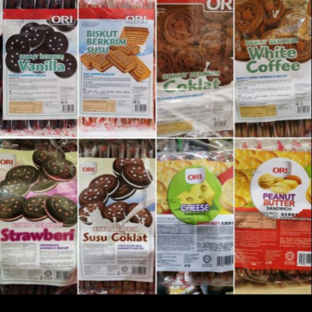Biskut Berkrim/Vanilla/Susu/Chocolate/White coffee/Strawberi/Susu ...