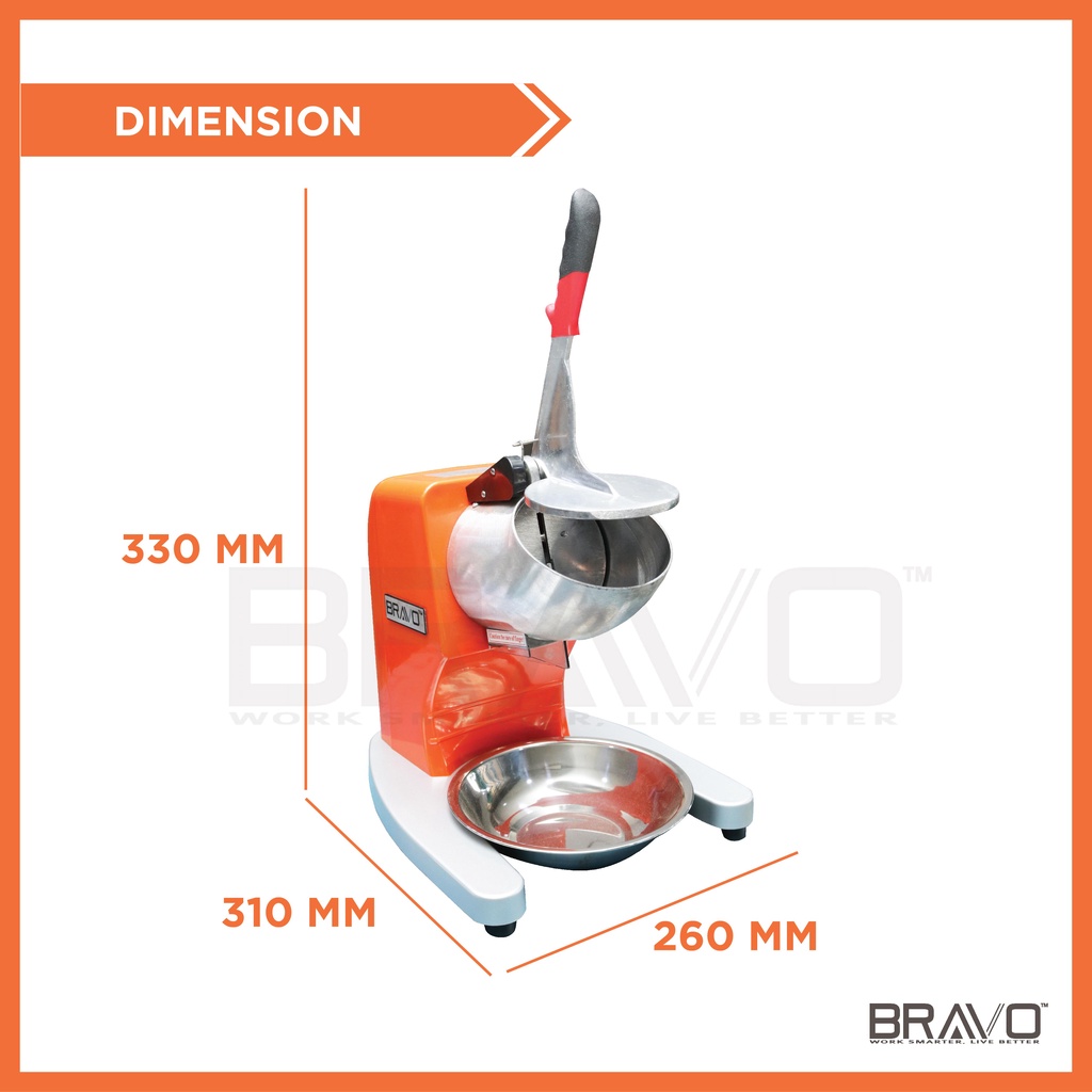 BRAVO Mesin Ais Kacang Ice Crusher Double Blade Ice Shaver Mesin Air ...